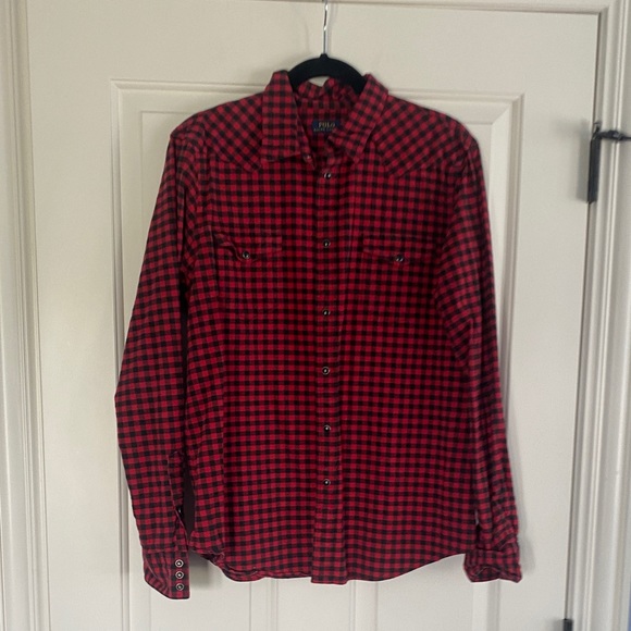 Polo Ralph Lauren | Tops | Polo Ralph Lauren Checkered Red Black Button ...